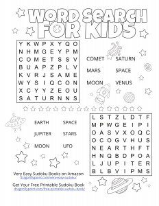 Printable Word Search for Kids 3 - Dragonfly Point